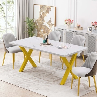 70.87"Modern Square Dining Table with X-Shape Table Leg - Bed Bath & Beyond - 37283931
